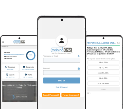 trainingGrid App Landing page